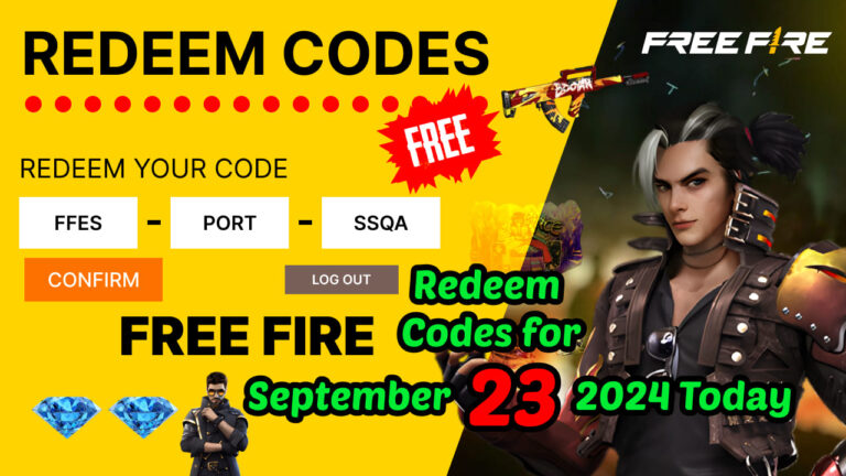 Free Fire redeem codes for September 23 2024 Today